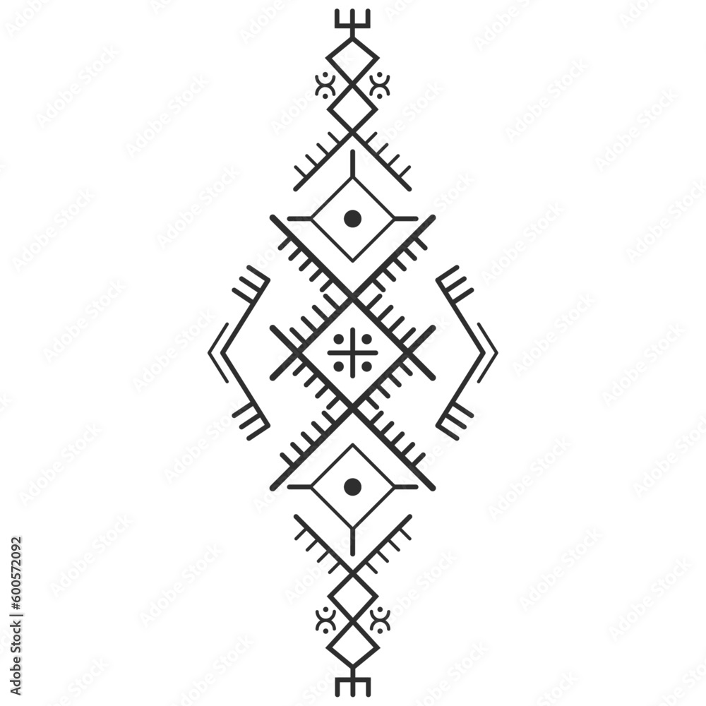 North African Amazigh Berber symbols, Amazigh Berber tattoo motif Stock ...