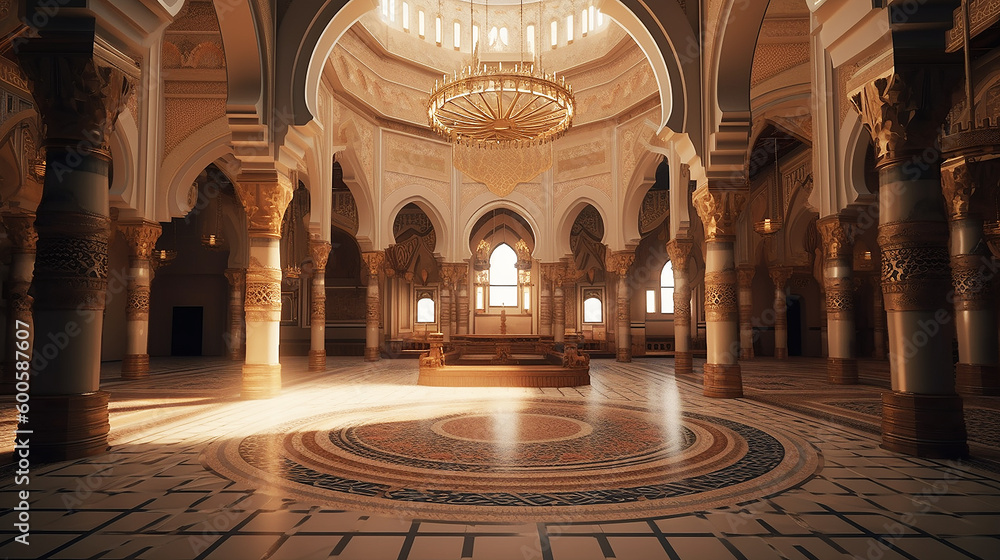 Mosque Interior Design. Arabic Building Architecture. AI Generative ...