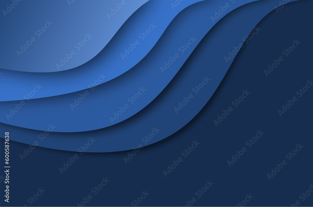 Abstract blue wave curve background, gradient blue color wavy pattern ...
