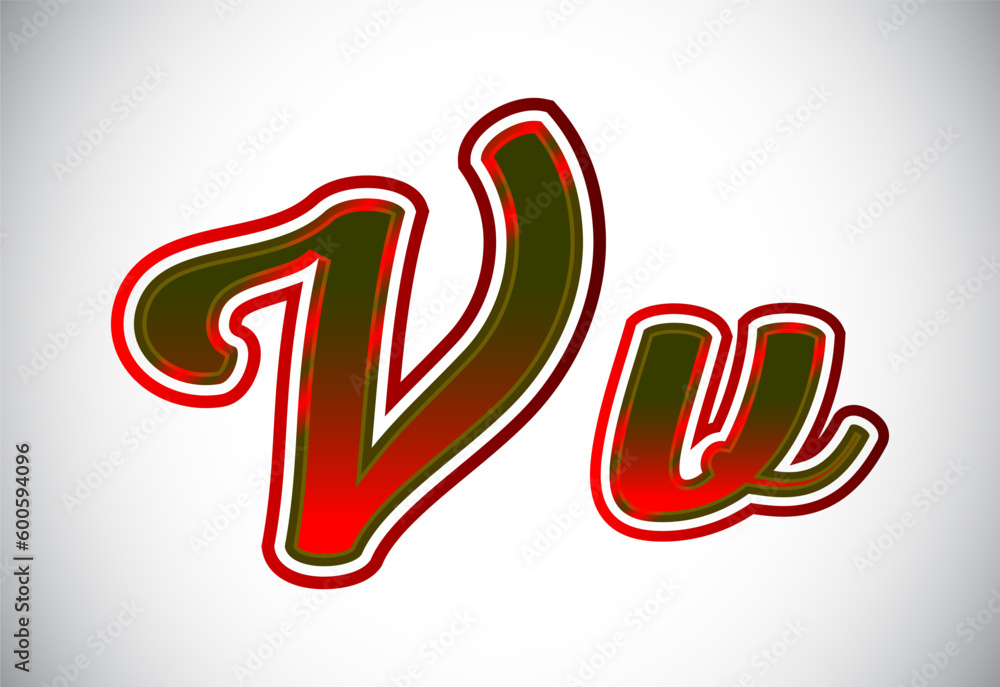 English Upper And Lower Case Letter V. Graphic Alphabet Symbol For ...