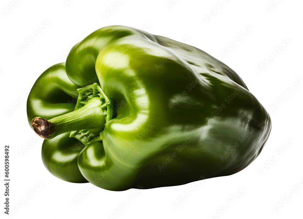 Green pepper in transparent background. Generative AI. Stock ...
