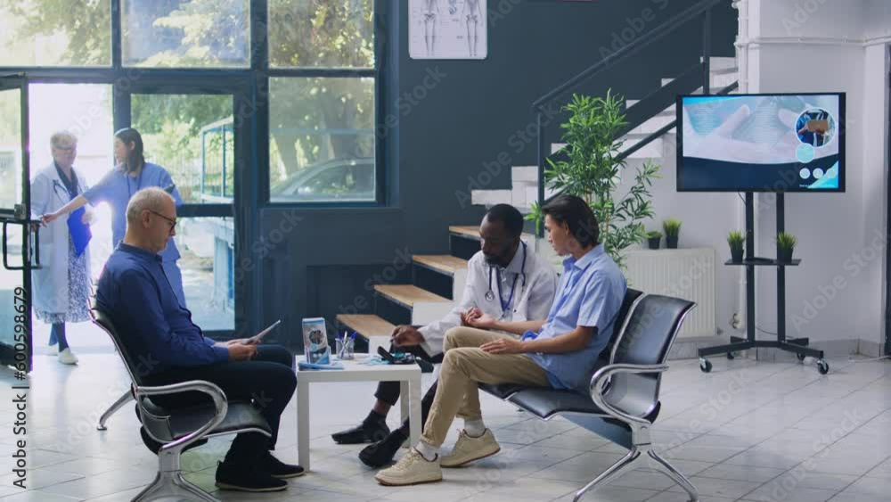 Medic checking insulin level measurement with glucometer to help ...