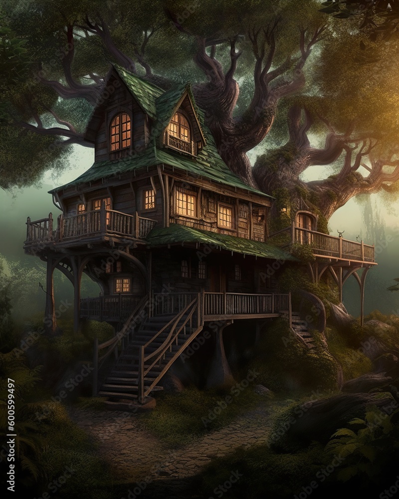 Step inside this dreamy treehouse wonderland, brought to life with AI ...