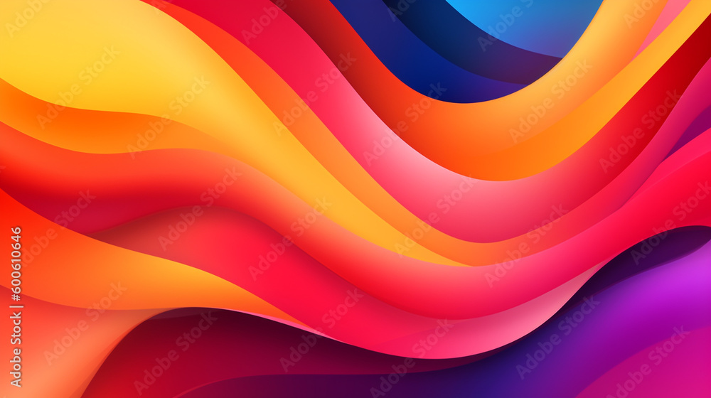 Generative AI, a blend of bright colors for a playful and energetic ...