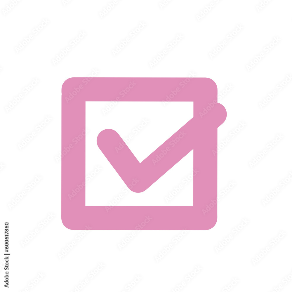 Pink check mark icon, pink check box icon, pink tick icon Stock ...