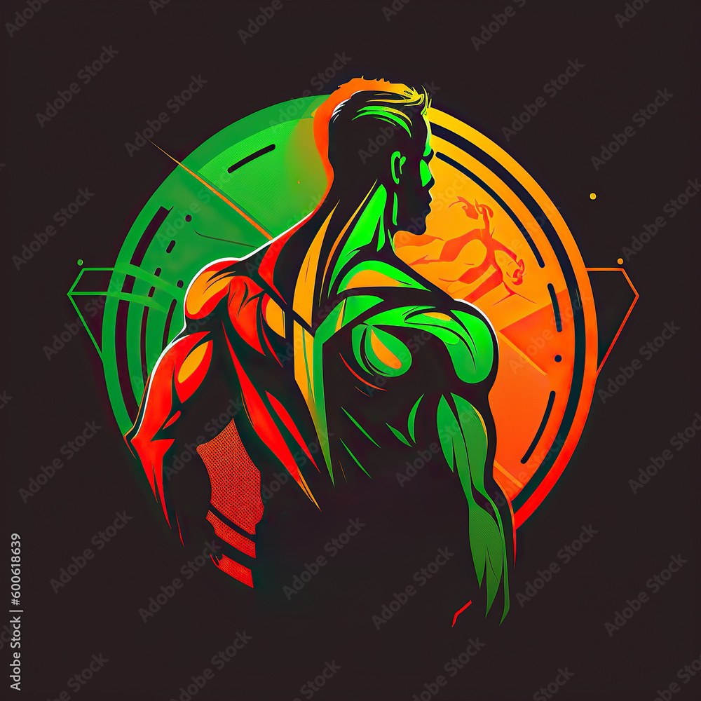 Ai generated illustration of man well trained crossfit athlete man with ...