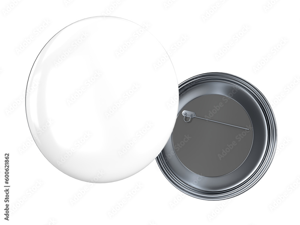 Blank Pin Badges Mockup Template. Souvenir magnet badge pin button ...