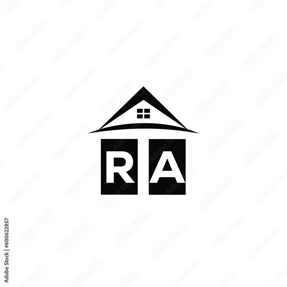 Initial letter RA real estate logo design template RA home or house ...