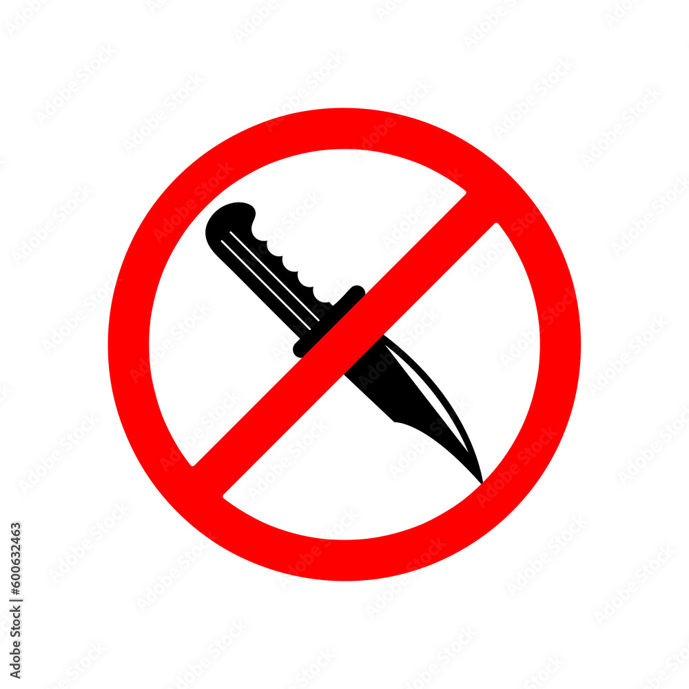 NO WEAPONS sign. Knife in red crossed out circle. Vector..eps Stock ...