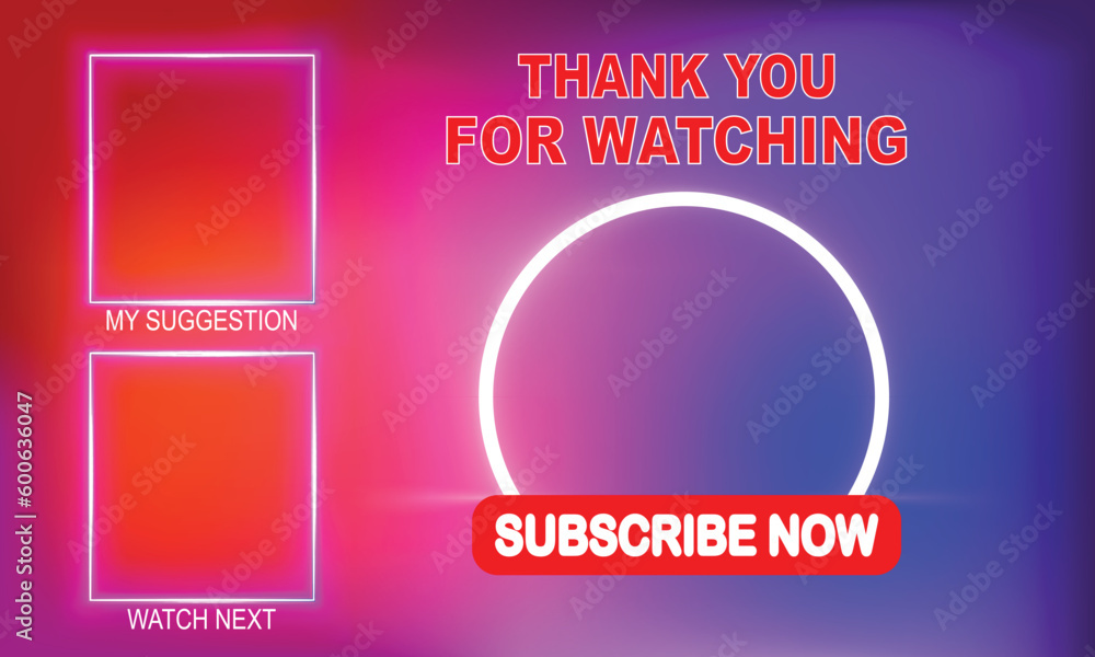 End Screen Template Design, Video Template, background, Outro Card, end ...