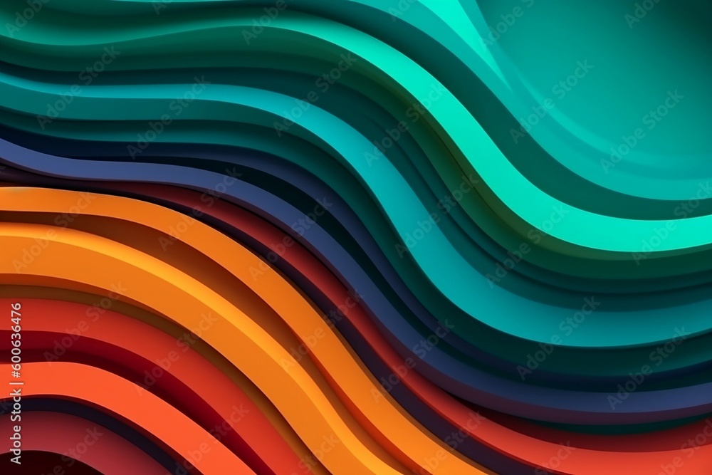 Pride Background with LGBTQ Pride Flag Colours. Rainbow 3D waves ...