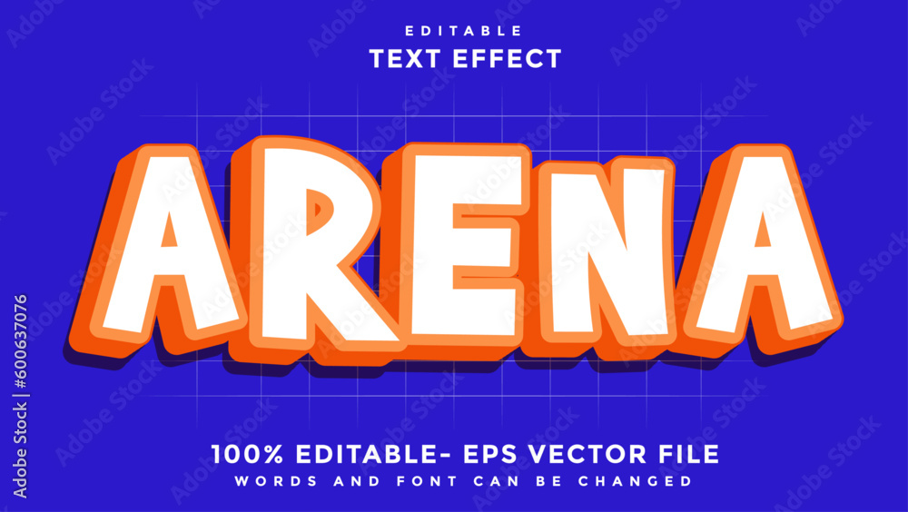 3d Minimal Word Arena Editable Text Effect Design Template, Effect ...