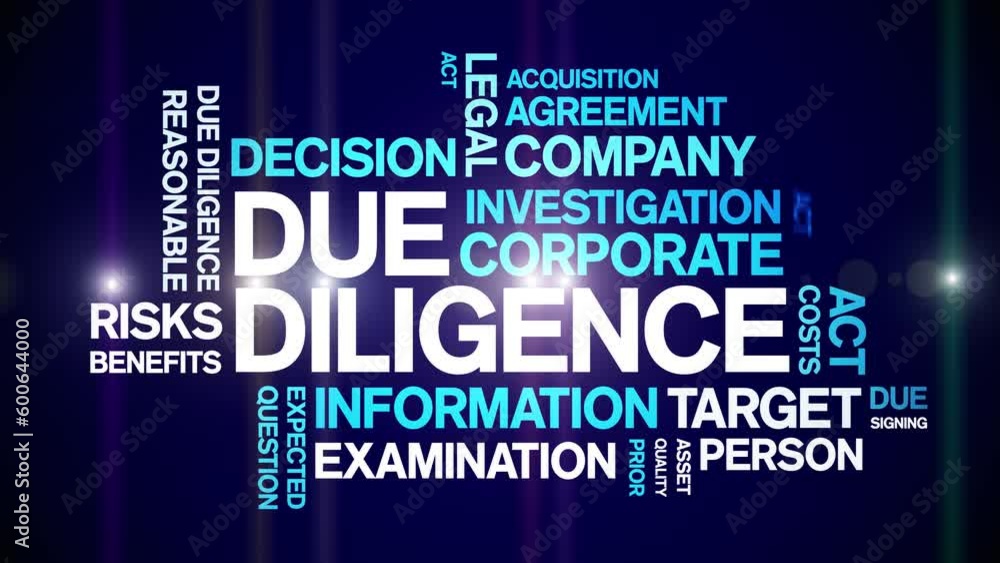 Due Diligence animated tag word cloud;text design animation kinetic ...