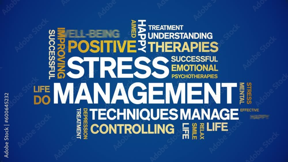 Stress Management animated tag word cloud;text design animation kinetic ...