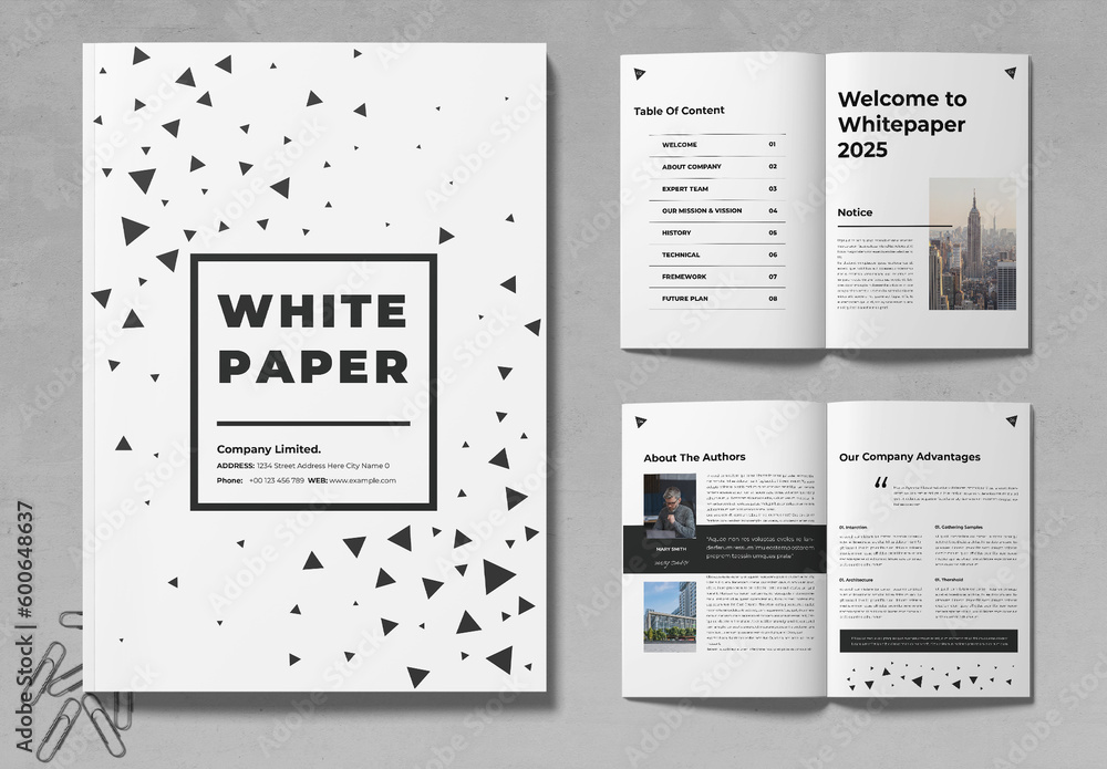 White Paper Layout Design Template Stock Template | Adobe Stock
