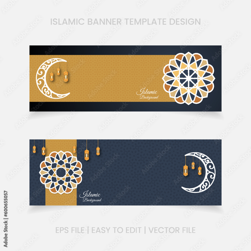 islamic banner background design template Stock Vector | Adobe Stock