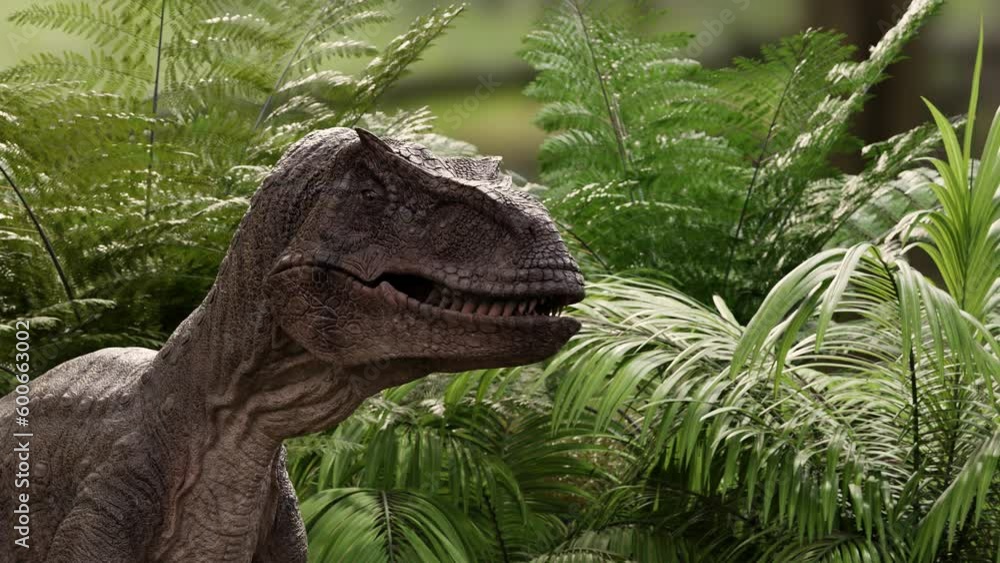 a roaring velociraptor. 3d animation of a velociraptor. a velociraptor ...