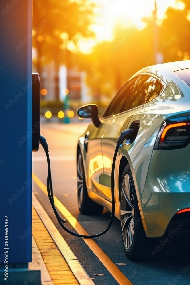 Electric vehicle changing on street parking with graphical user ...