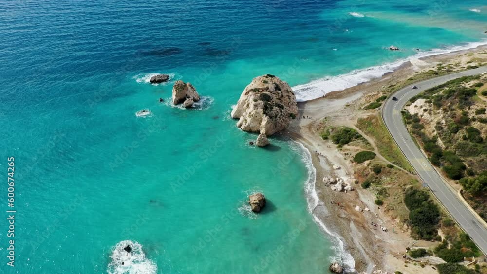 Petra tou Romiou (Aphrodite's Rock) the birthplace of Aphrodite, Paphos ...