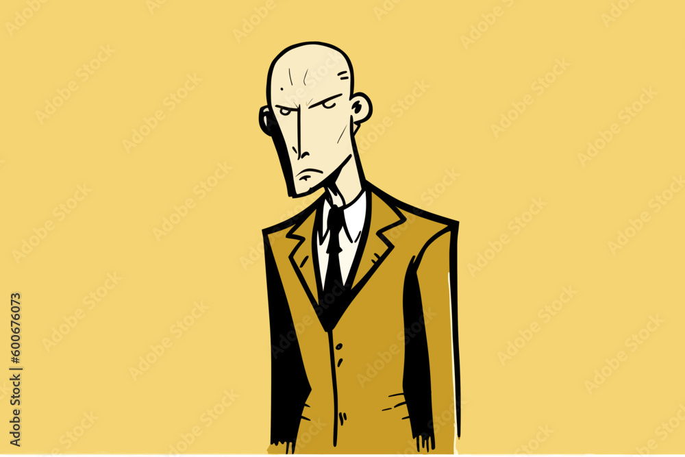 Vetor de Doodle inspired Headmaster, cartoon sticker, sketch, vector ...