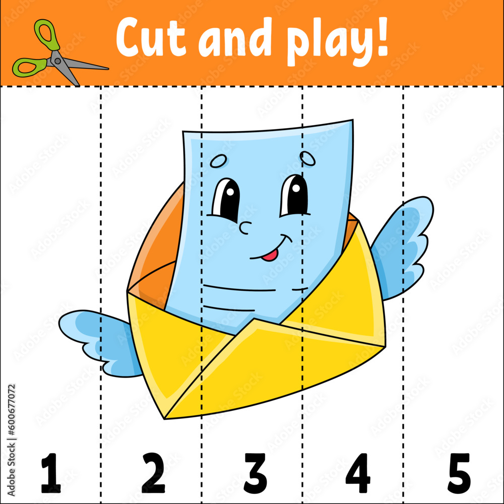 Learning numbers 1-5. Cut and play. Education worksheet. Game for kids ...