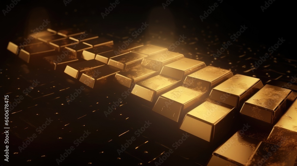 Luxurious Gold Bar Background with Generous Copy Space, Perfect for ...