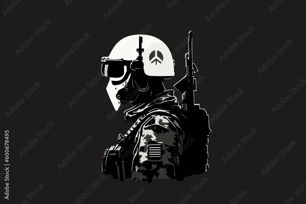 Doodle inspired Peacekeeper, cartoon sticker, sketch, vector ...