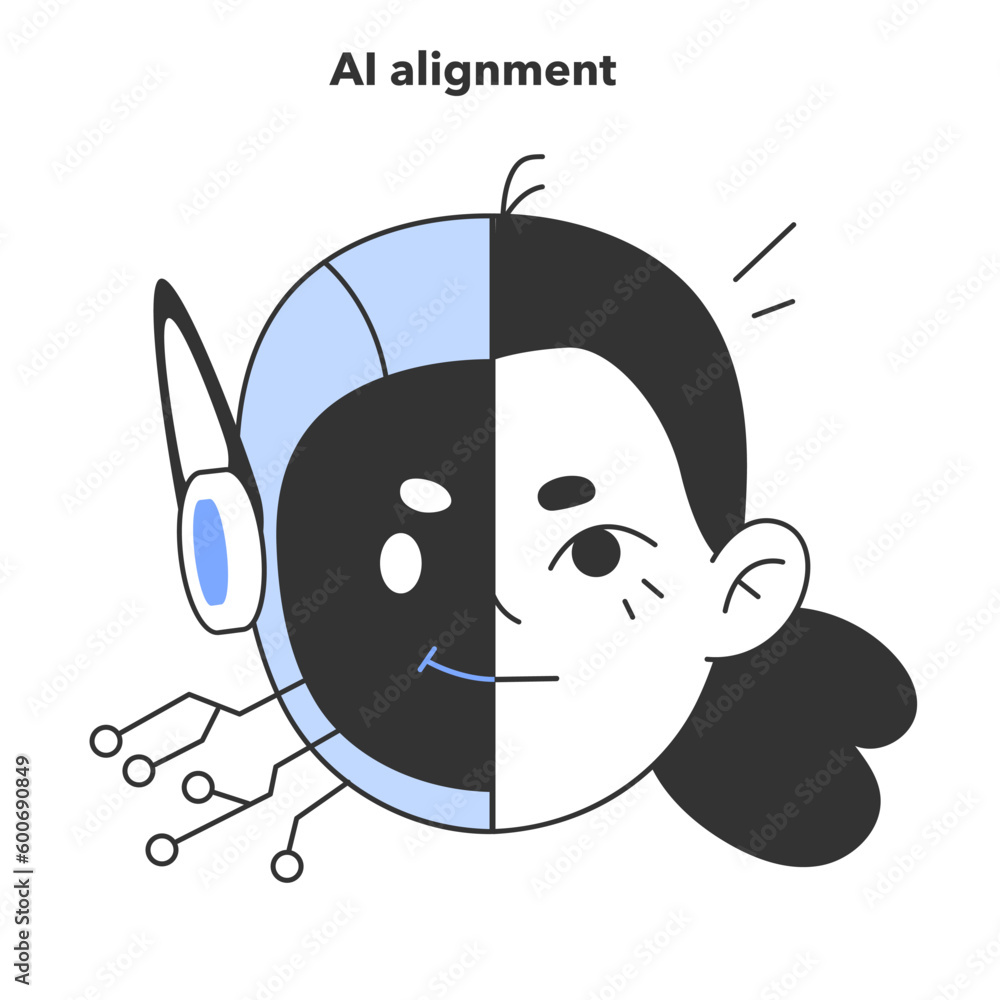 AI ethics. Artificial intelligence alignment. Computer system intelligence Stock Vector | Adobe ...