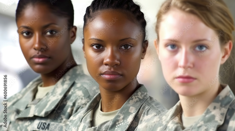 Army soldiers portrait, close up us army troop - inclusivity, diversity ...