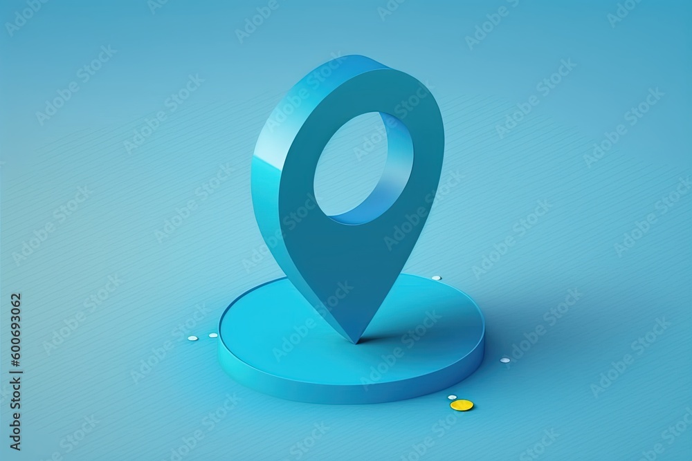 Blue location symbol pin icon sign or navigation locator map travel gps ...