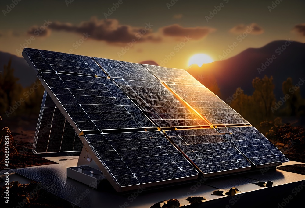 Solar panel 3d illustration , .highly detailed, cinematic shot photo ...