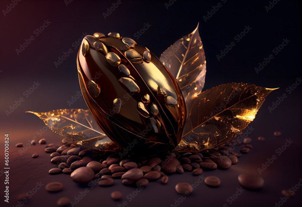 Magical Coffee seed with gold chip gems . Gold ambient and mysterious ...