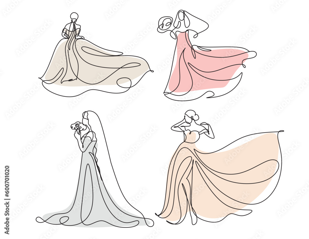 Line art woman in dress line art minimalist logo Stock Vector | Adobe Stock