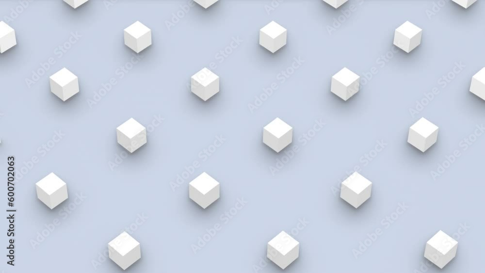 Futuristic 3d animation of cube shapes seamless rotating in isometric ...