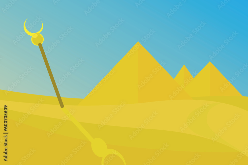 Ancient pyramids landscape. Egypt pyramid landscape in saqara desert, giza plateau panoramic ...