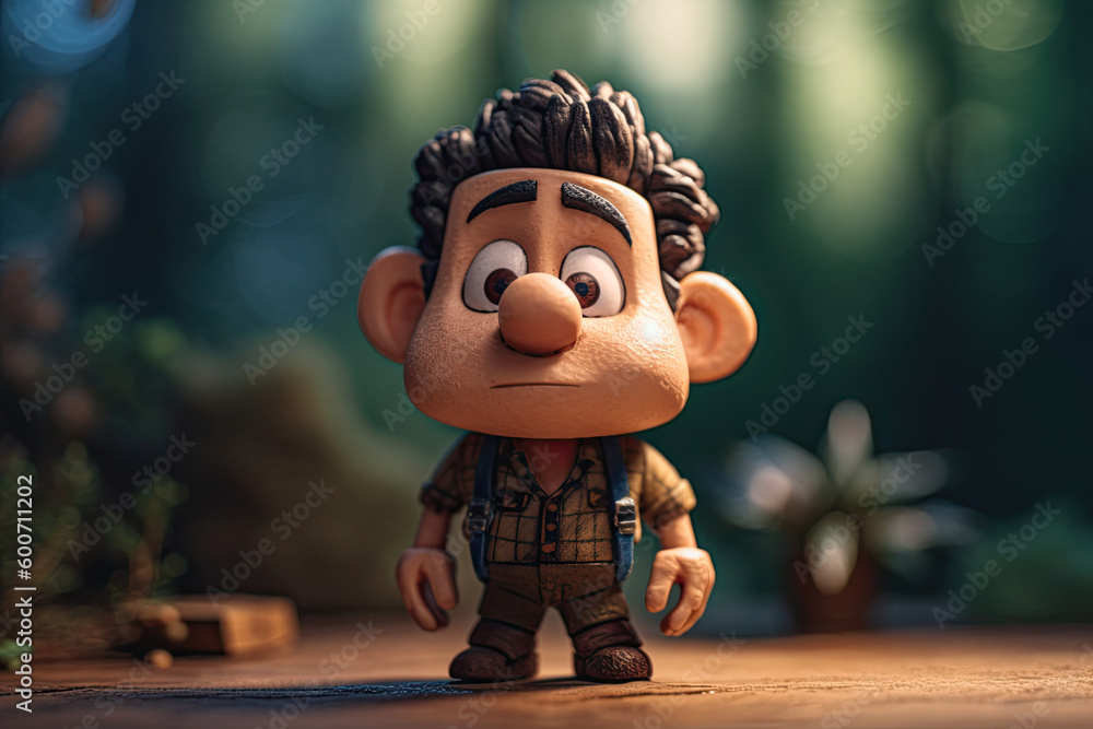 cartoon guy in the forest Stock Illustration | Adobe Stock