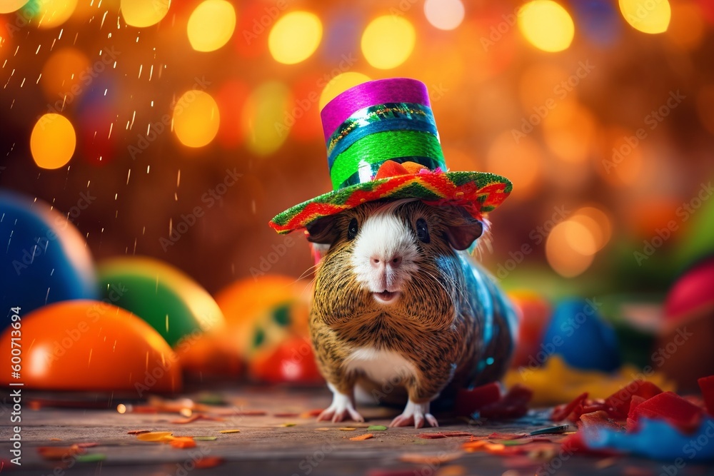 Guinea pig party animal! An adorable photo of a guinea pig wearing a ...