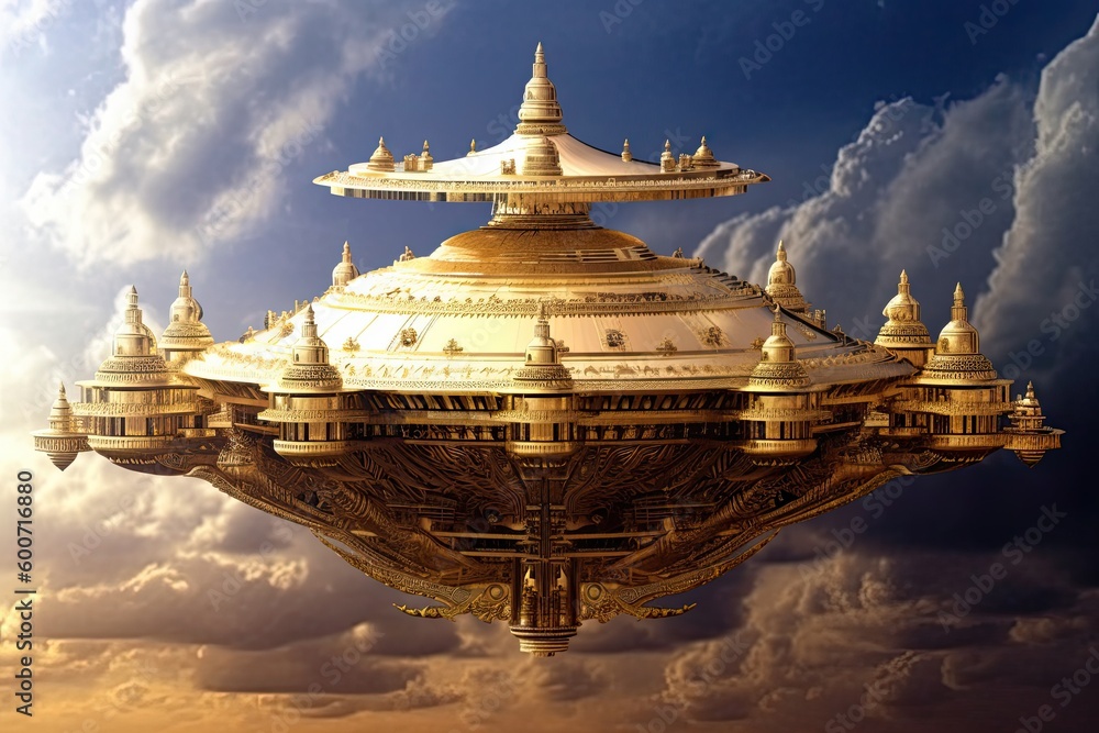 Golden Hindu Flying Chariot of the Gods: An Ethereal Space Alien Ship ...