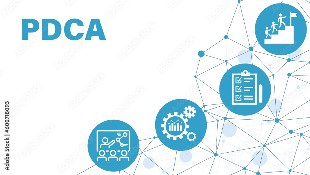 PDCA banner web icon for business and organization, Plan, Do, Check and ...