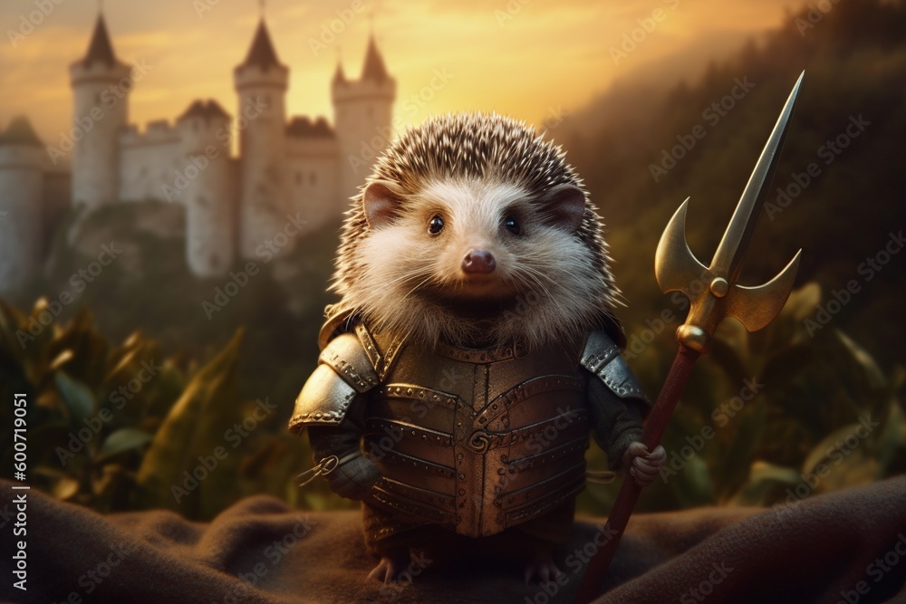Hedgehog knight in shining armor! A hilarious portrait of a hedgehog ...