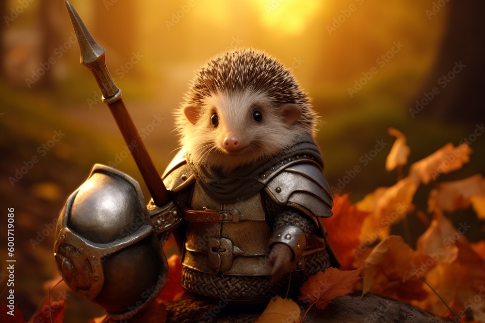 Hedgehog knight in shining armor! A hilarious portrait of a hedgehog ...