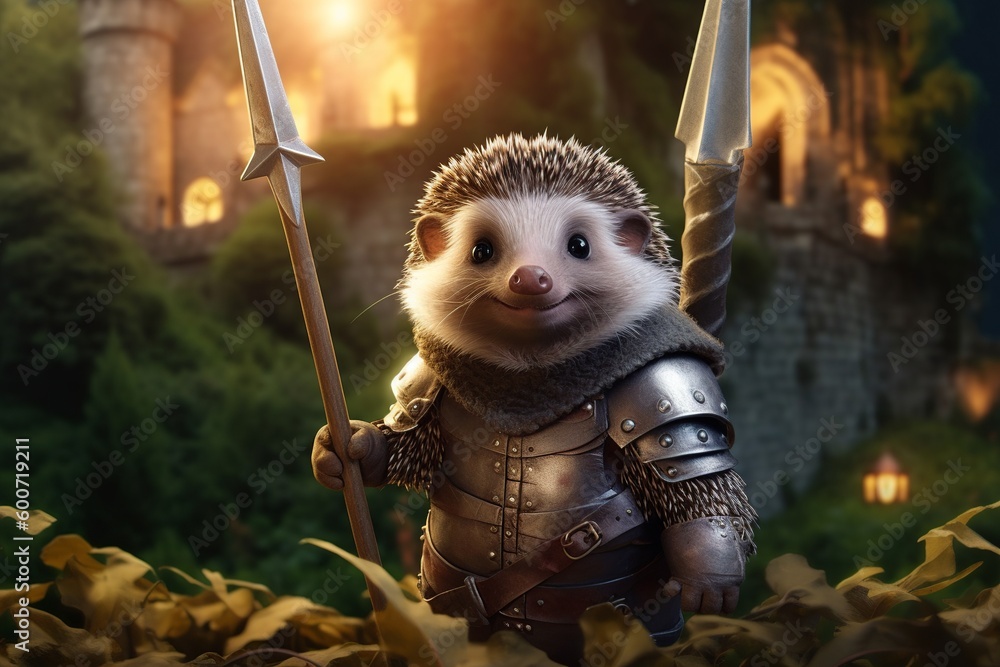 Hedgehog knight in shining armor! A hilarious portrait of a hedgehog ...