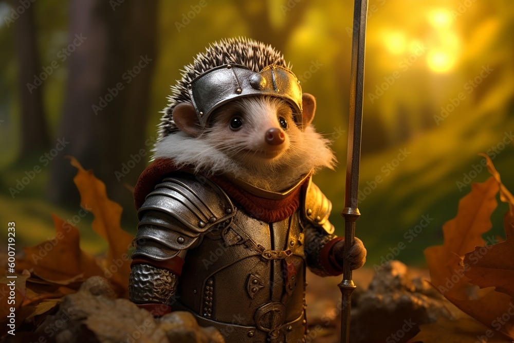 Hedgehog knight in shining armor! A hilarious portrait of a hedgehog ...