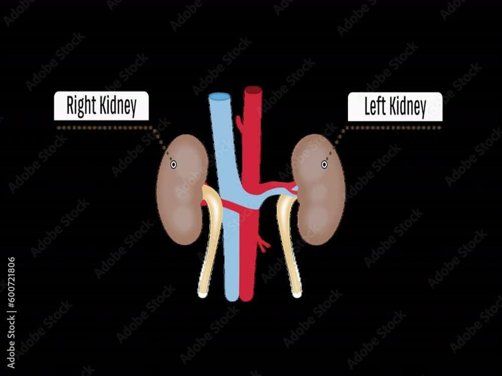 Kidneys System with Anatomy Animation 2D transparent background ...