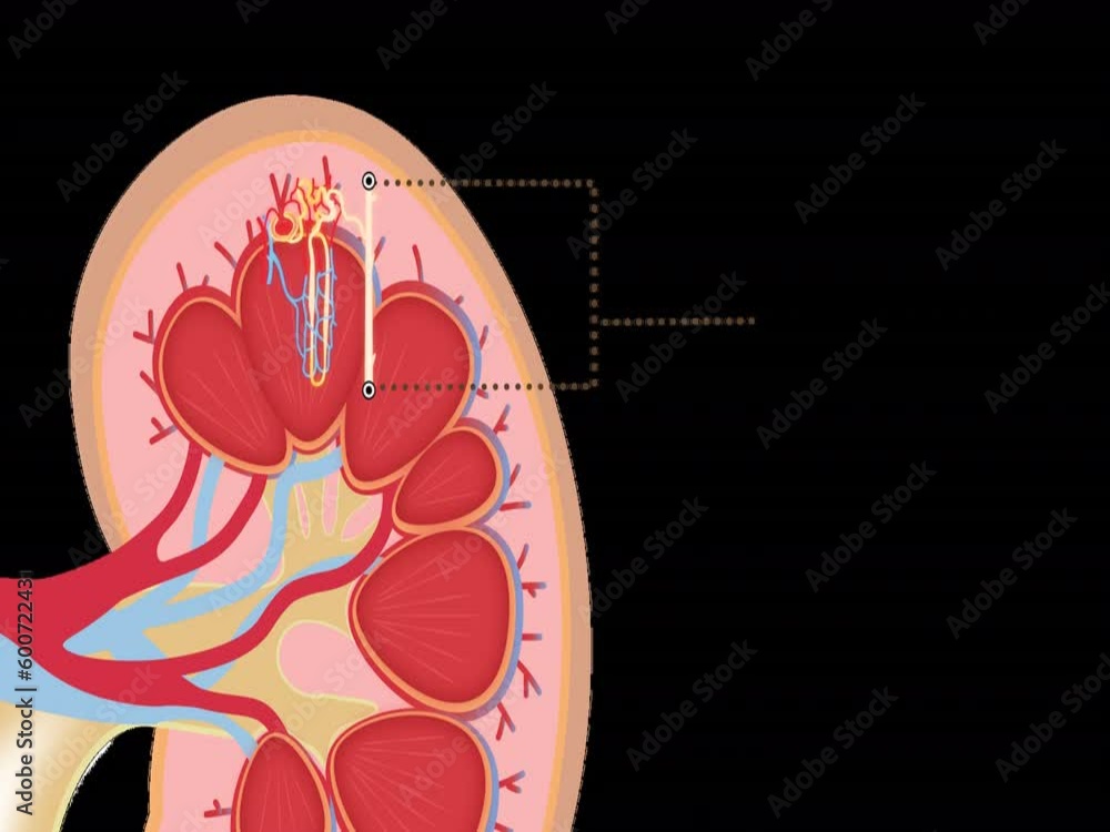Excretory of Kidney System with transparent background Anatomy ...