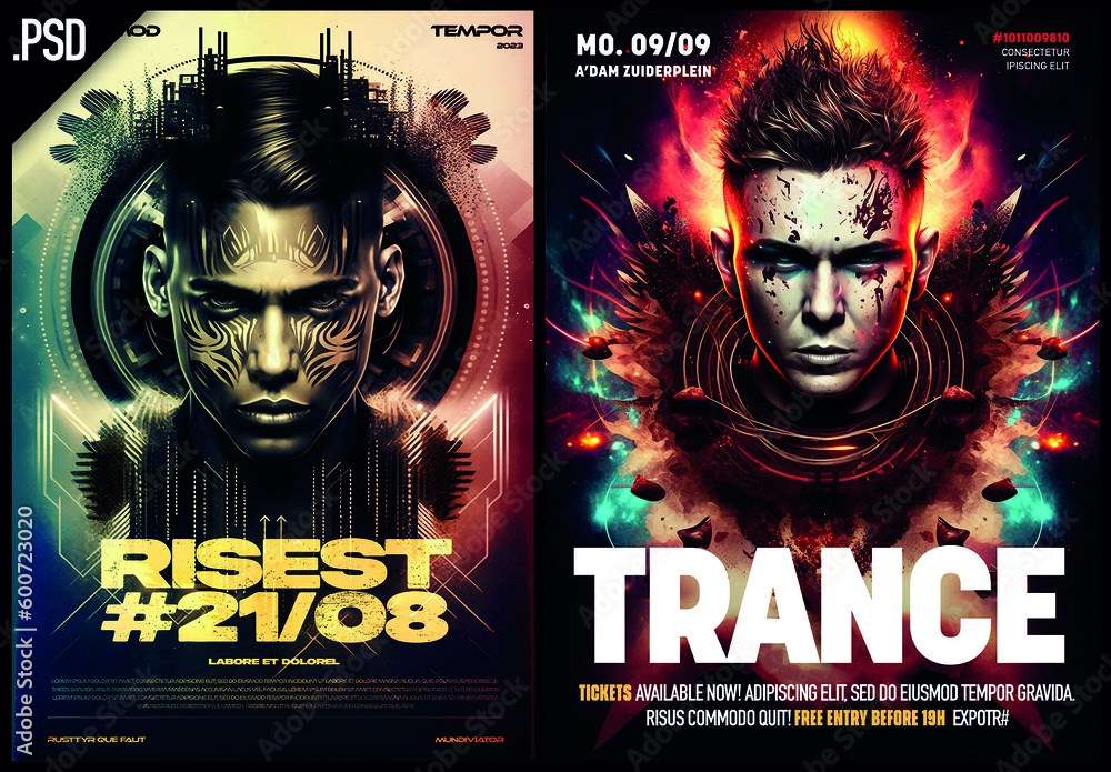 Dance music event flyer generative ai background with generative ai ...