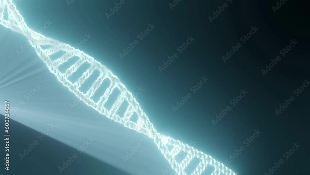 Vertical hologram projection of DNA double helix 3D animation rotating ...