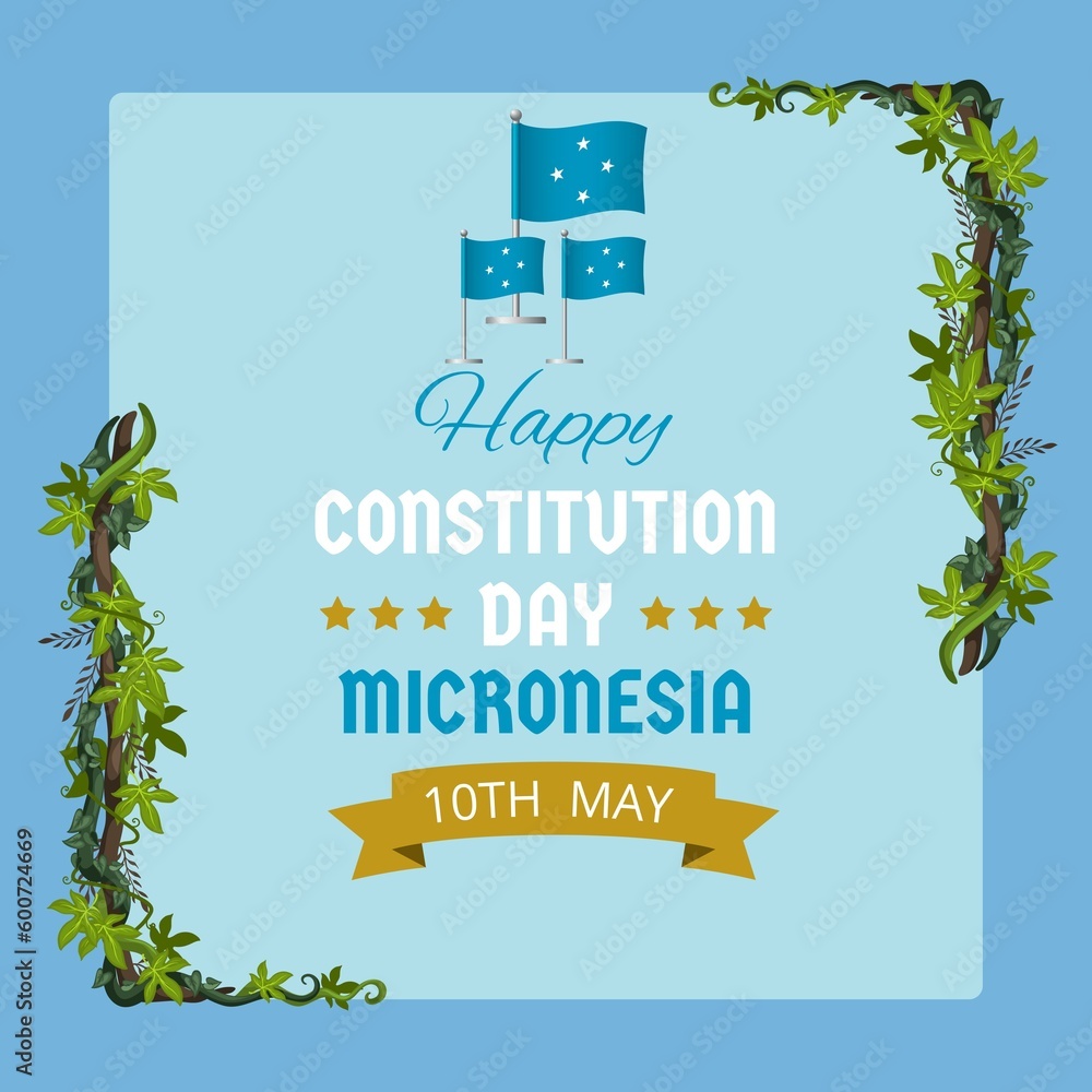 Premium Vector | Square banner illustration of Constitution Day ...