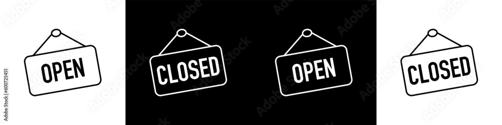 Open and Closed sign boards. Open or Closed sign board, isolated. Open ...