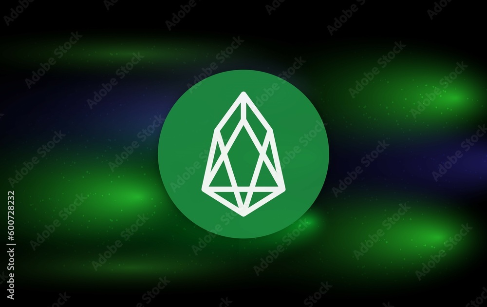 eos virtual currency images. 3d illustrations. digital coins. Stock ...